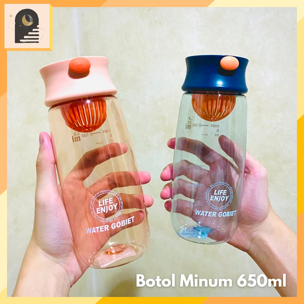 Jual Either.id - Botol Minum Aesthetic 650ml Water Bottle Botol Estetik ...