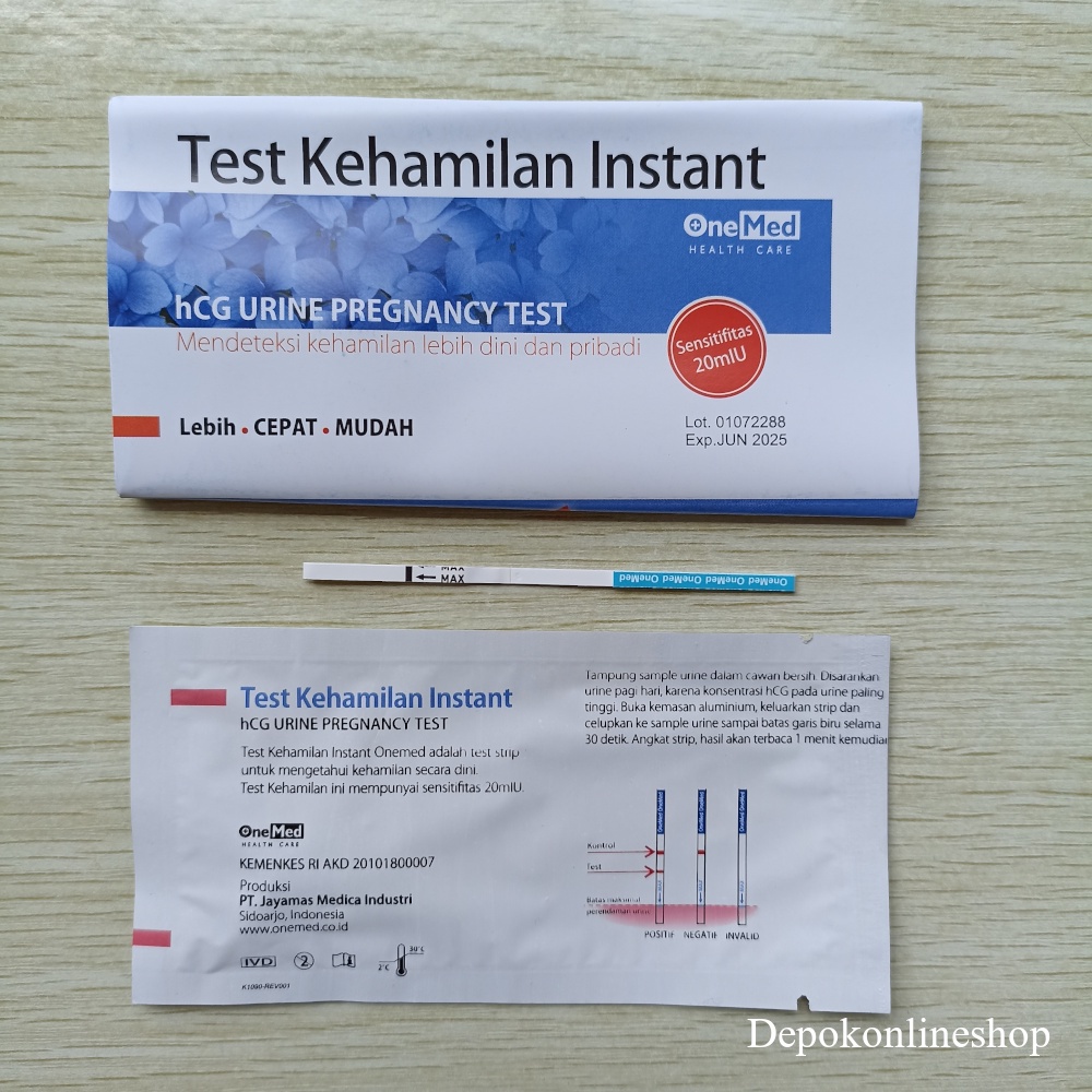 Jual Test Pack Kehamilan Alat Testpack Hamil OneMed Tespek Pregnancy ...