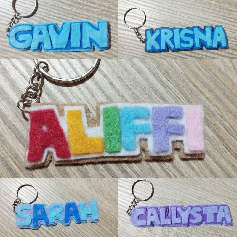 Jual Gantungan Kunci Flanel Custom Nama | Shopee Indonesia