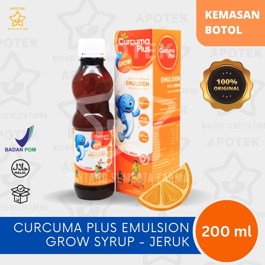 Jual Curcuma Plus Grow Emulsion Jeruk Orange 200ml | Shopee Indonesia