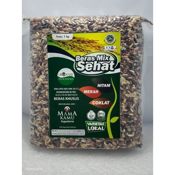 Jual Beras Mix Sehat Hitam Merah Coklat Organik Sehat Mama Kamu Kemasan ...