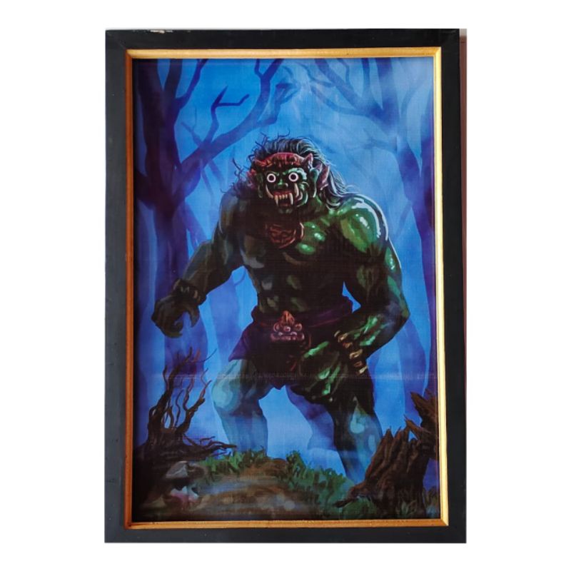 Jual hiasan dinding lukisan cetak buto ijo plus bingkai ukuran 65x45 ...