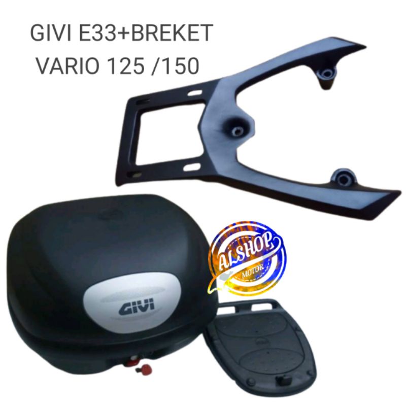 Jual PAKETAN BOX GIVI E 33 E33 NX DAN BREKET BOX VARIO 150 125 FI OLD LED | Shopee Indonesia