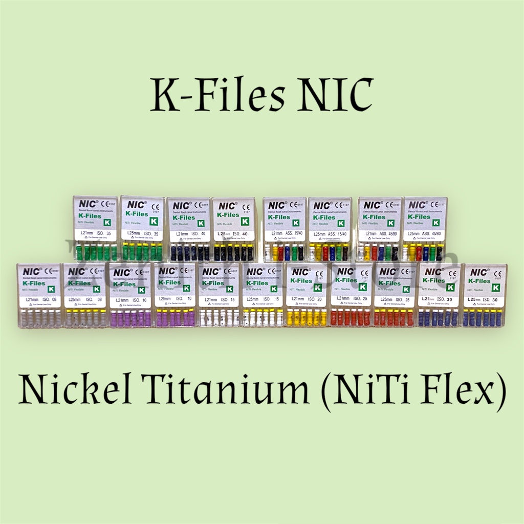 Jual KFile NiTi NIC 21mm 25mm K-File File Jarum Endo Ni-Ti 8 10 15 20 ...