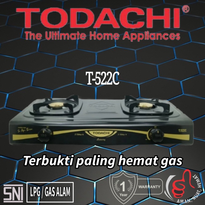 Jual KOMPOR GAS 2 TUNGKU TODACHI T-522C ( LPG / GAS ALAM - LNG ...