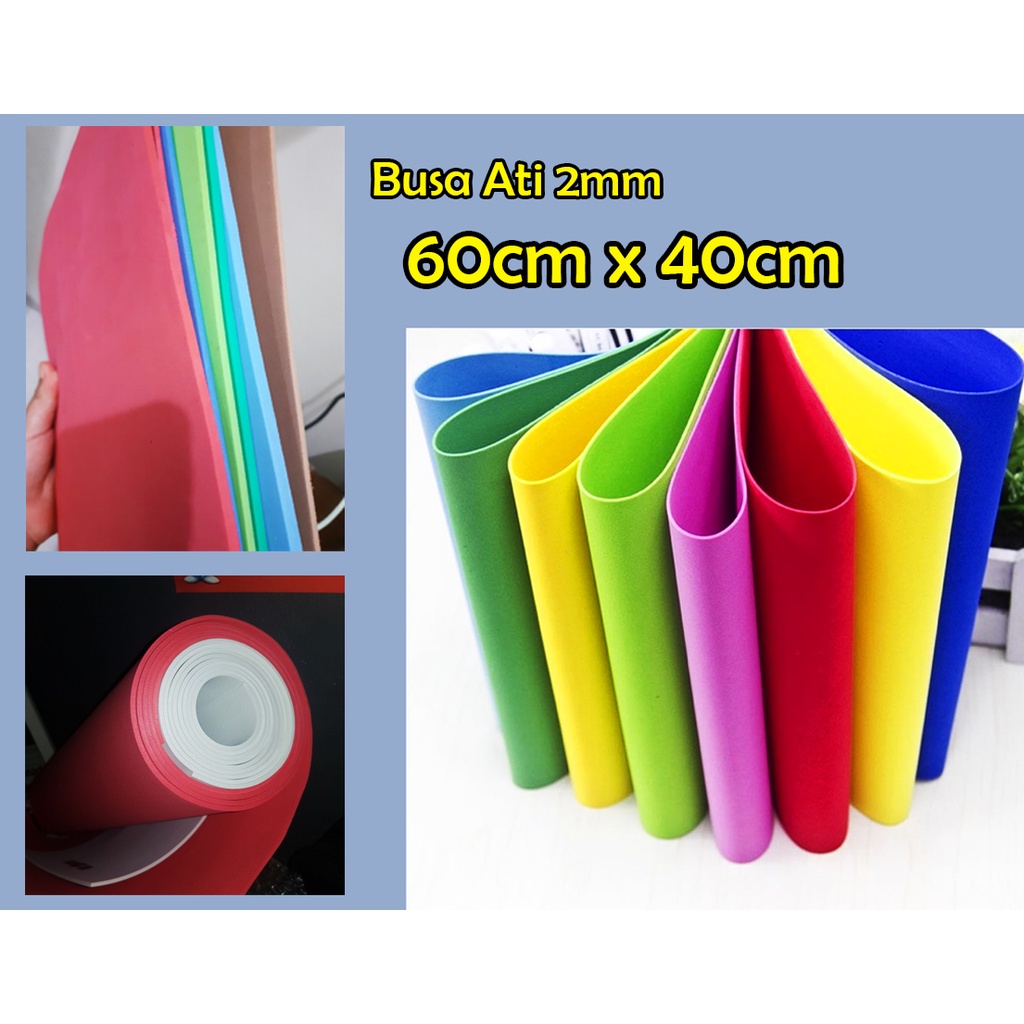 Jual Busa Ati Warna 2mm Ukuran 60x40cm / Sponge Eva Lembaran Murah ...