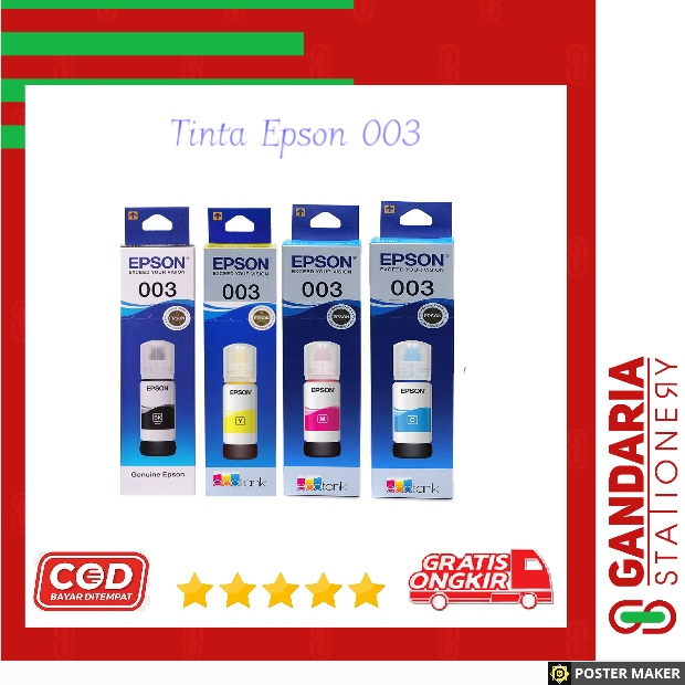 Jual TINTA EPSON 003 T003 T-003 L1110 L3110 L3150 L3210 L3250 L1210 ...