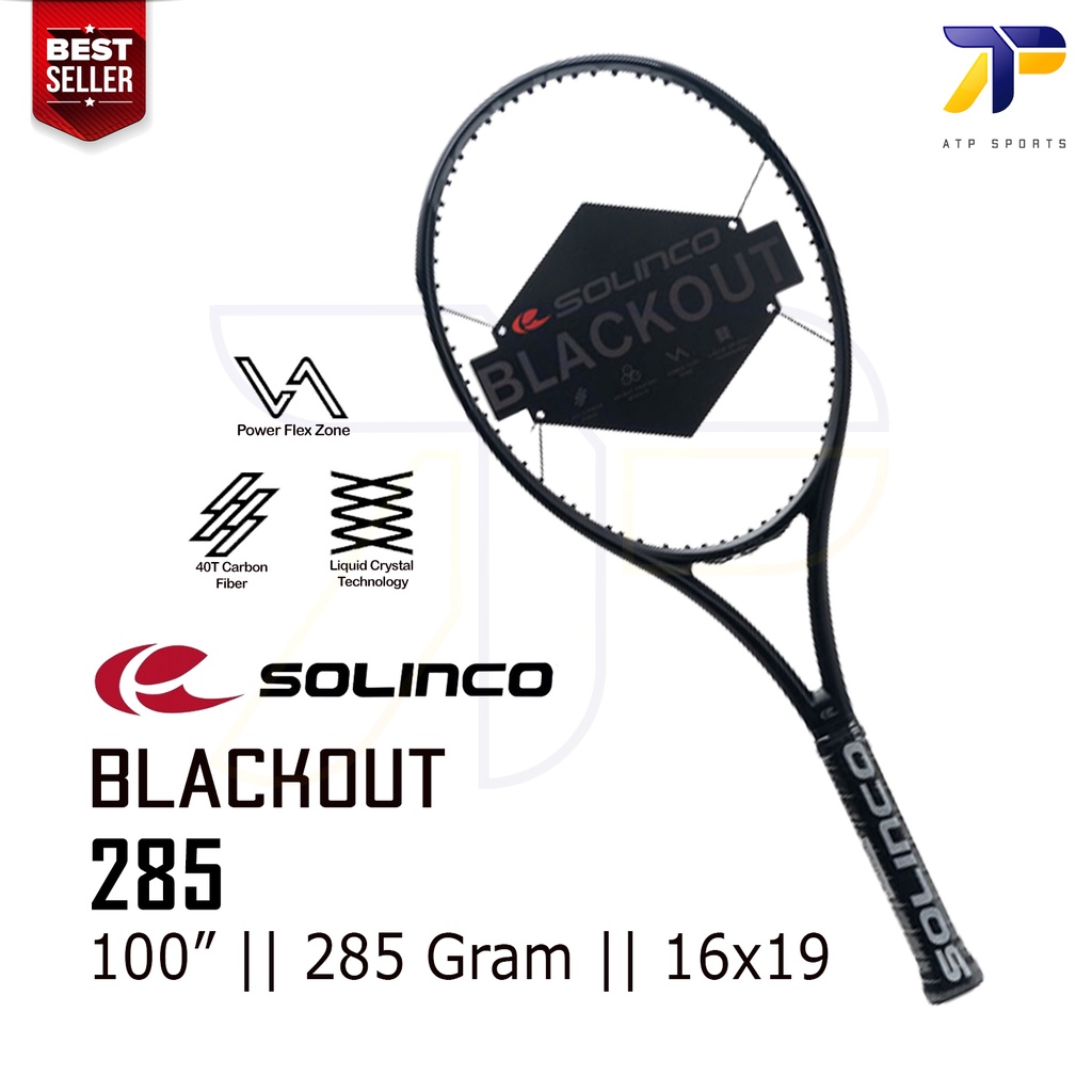 Jual Raket Tenis Tennis Racket Solinco Blackout 285 100 Inch In Gram Gr ...