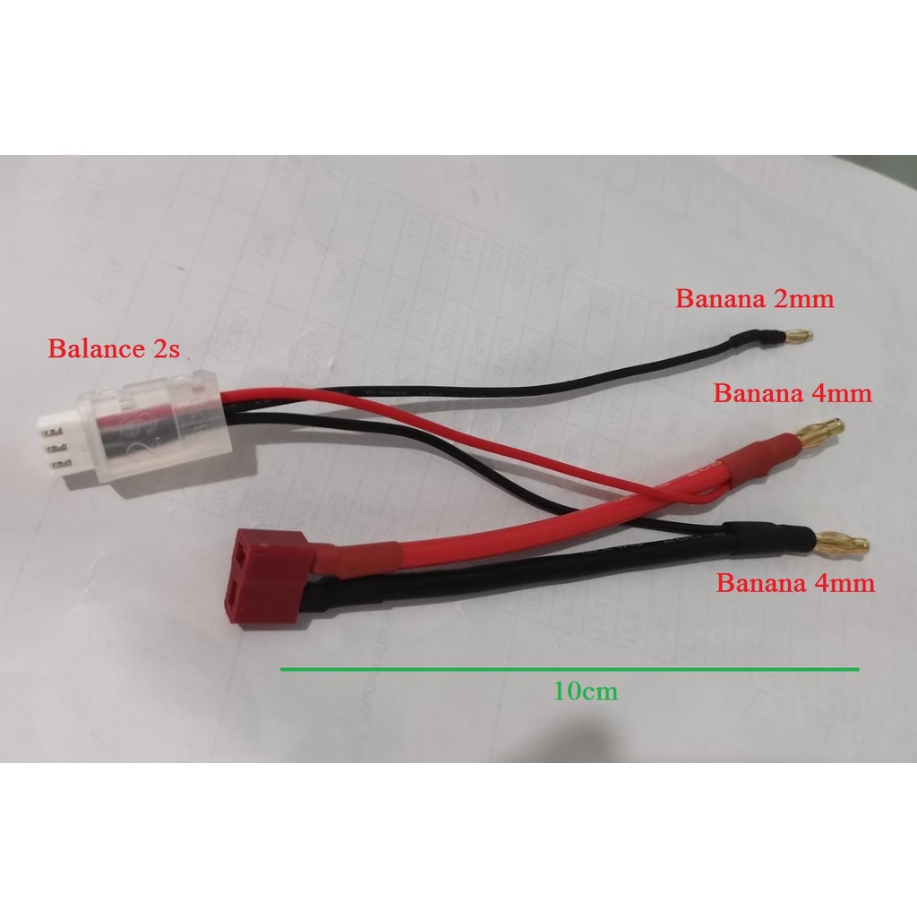 Jual Konektor Konverter T Plug dean banana 4mm Lipo Balancer 2s RC Car ...