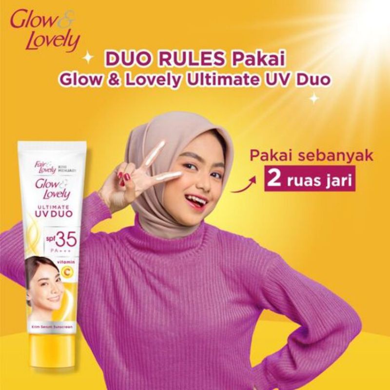 Jual fair&lovely glow&lovely krim serum sunscreen ultimate UV DUO SPF 35 PA+++ | Shopee Indonesia