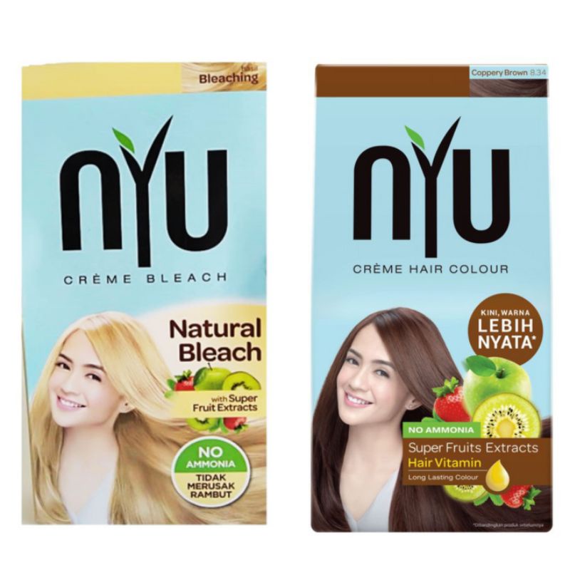 Jual Nyu semir rambut Bleaching | Coppery Brown Nyu Creme Hair Colour ...