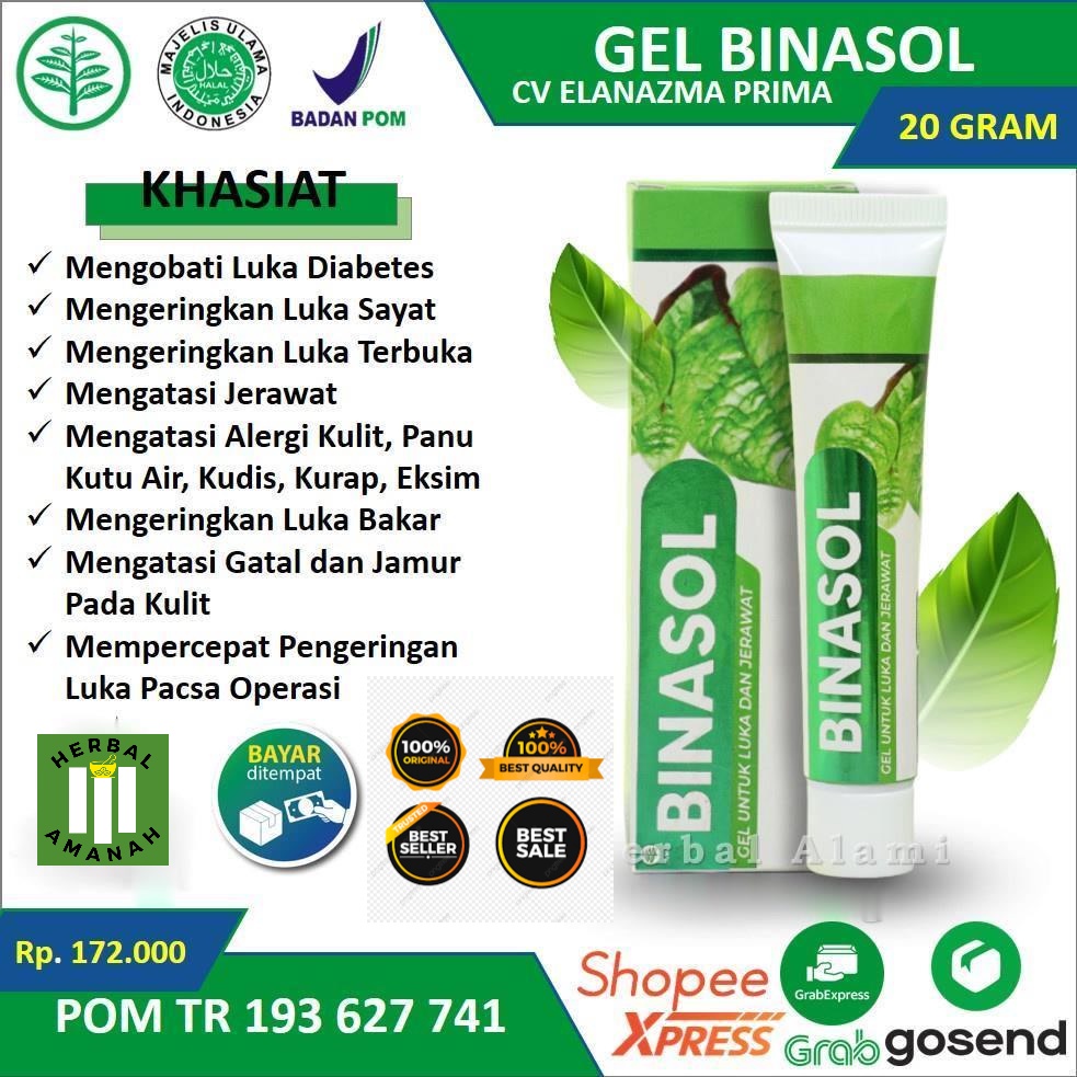 Jual BINASOL Gel cream ORIGINAL Obat Luka Kulit Luar Terbuka Pasca ...