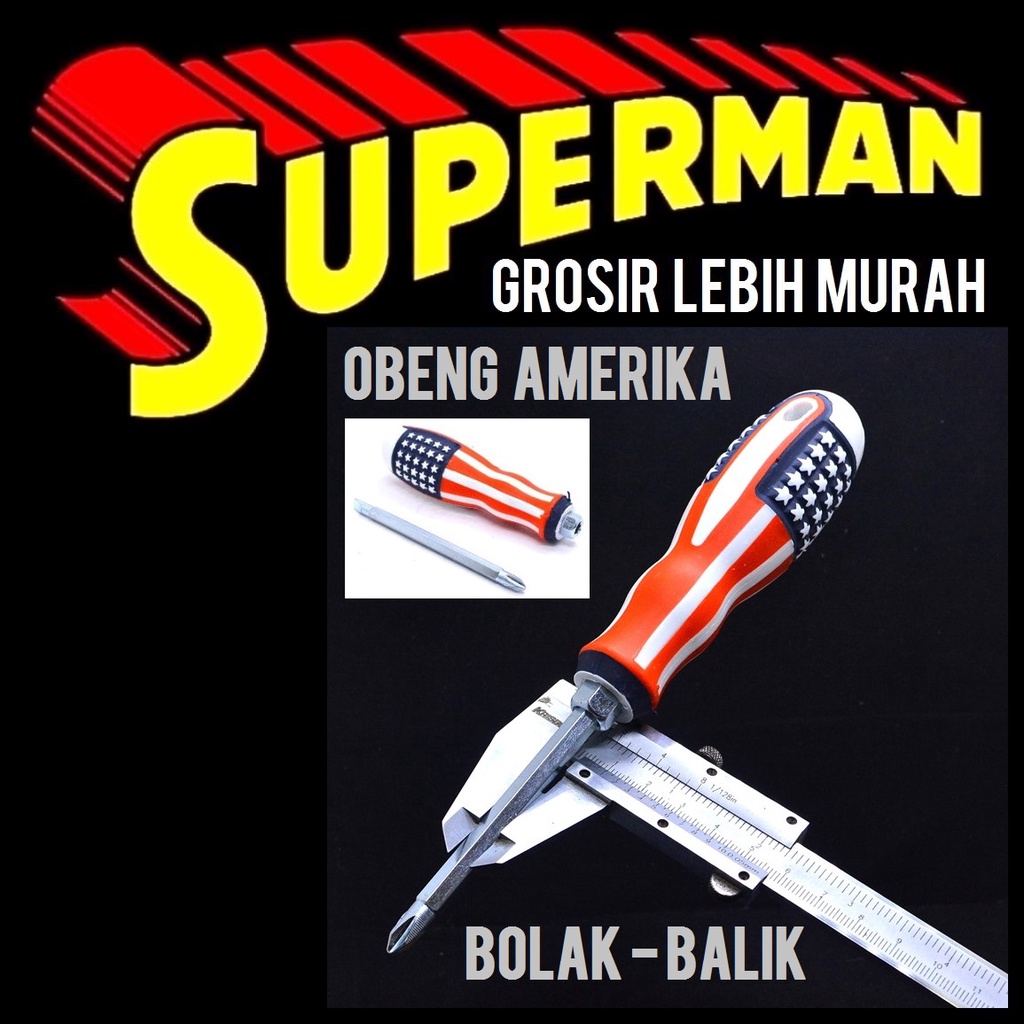 Jual OBENG AMERIKA besar dobel bolak balik ganda plus minus + - kembang ...