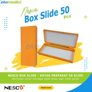 Jual Box Slide Preparat Kotak Objek Glass isi 50 NESCO Kotak Preparat ...