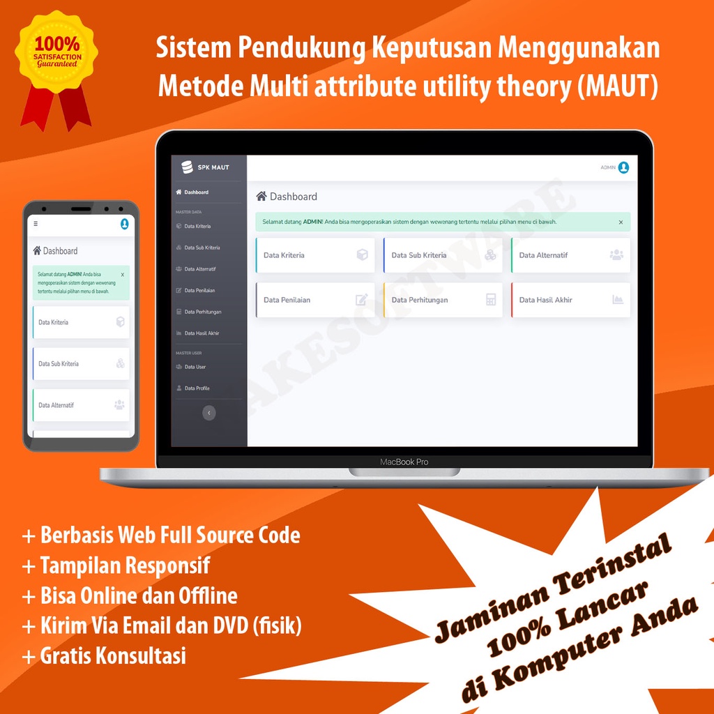 Jual APLIKASI SPK DENGAN METODE MULTI ATTRIBUTE UTILITY THEORY-MAUT SUBKRITERIA DINAMIS | Shopee ...