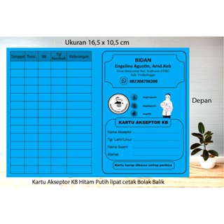 Jual Kartu KB / Kartu Akseptor KB Custom Lipat 2 hitam putih | Shopee ...