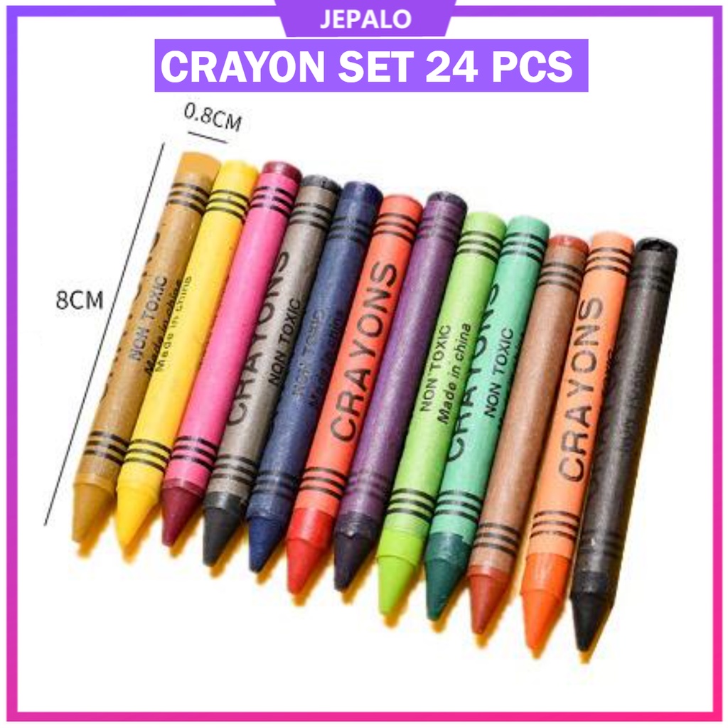 Jual PENSIL CRAYON 24 WARNA Crayon Set Anak 24 Pcs Oil Pastel Mewarnai ...