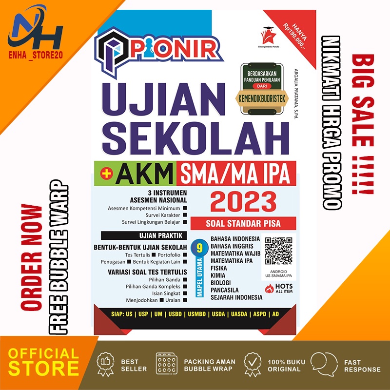Jual Buku Pendamping Belajar Latihan US AKM Kompas Ilmu Buku Pionir Ujian Sekolah + AKM SMA/MA ...