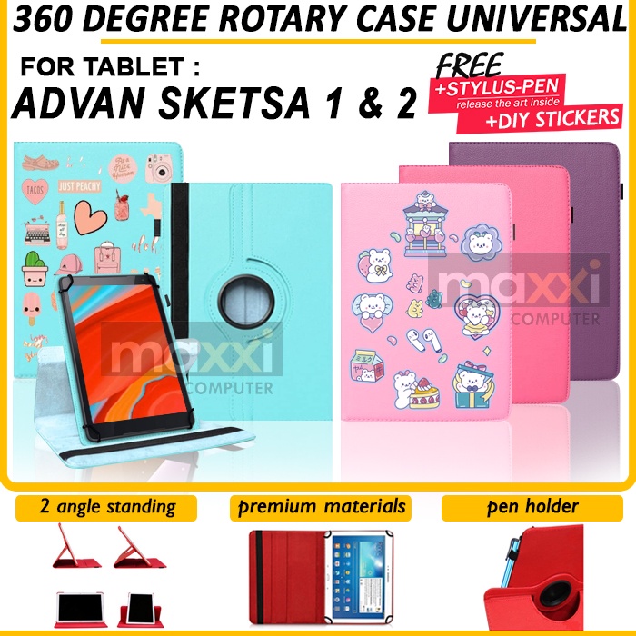 Jual Advan Advance Sketsa 1 2 Tab Tablet 10 10.1 10,1 Inch Flipcase Flipcover Bookcover Sarung ...