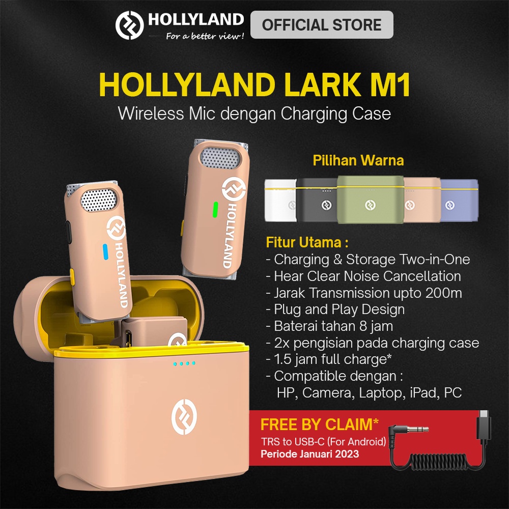 Jual Wireless Microphone Hollyland Lark M1 Portable Clip On With ...