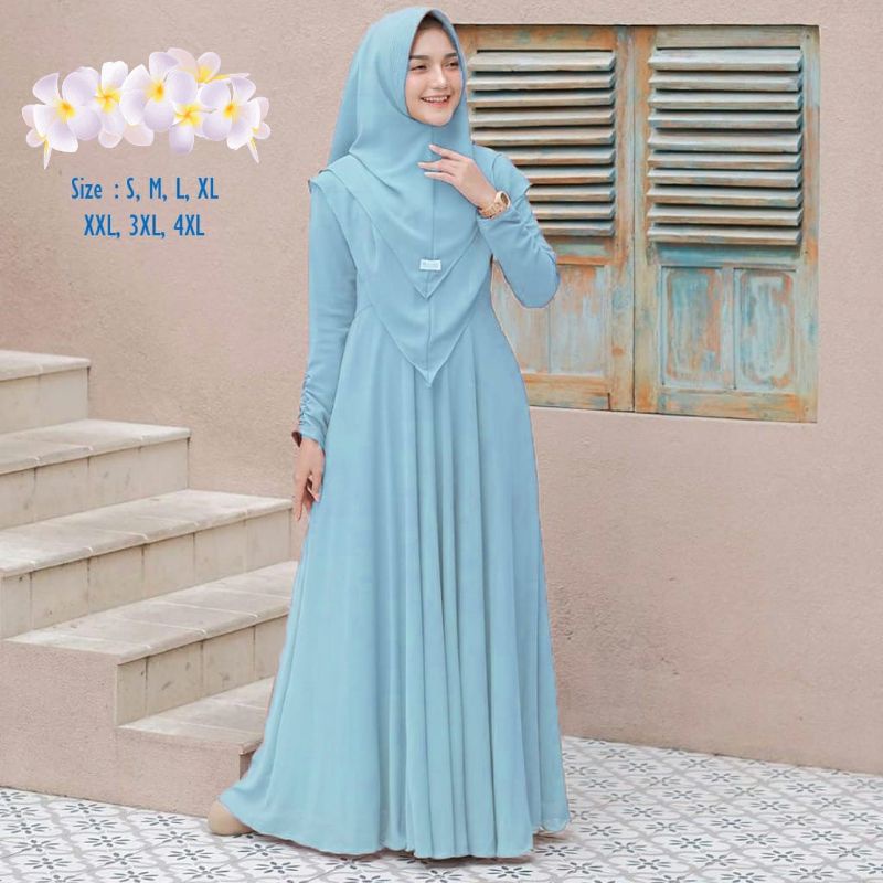 Jual KHANSA - Baju Gamis Syari Busui Dress Ukuran S M L XL XXL XXXL 3XL 4XL Plus Free Hijab ...