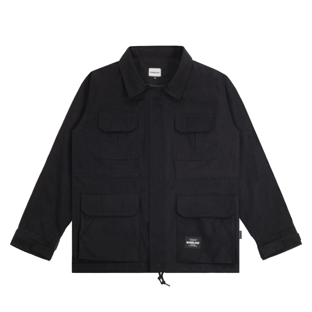 Jual Dobujack Semi Parka Jacket Tiny Black | Shopee Indonesia