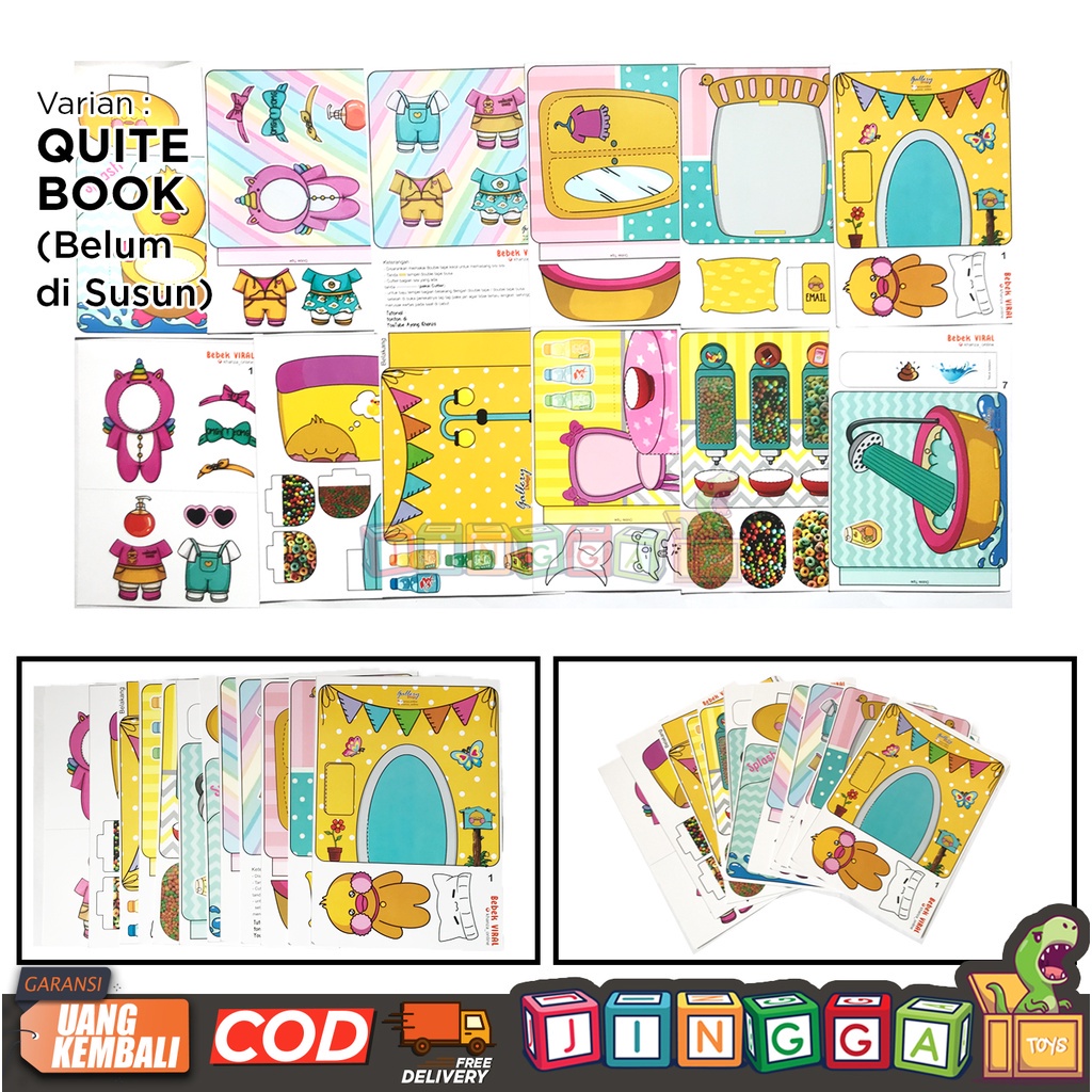 Jual Paper Book BEBEK KERTAS MAINAN EDUKASI ANAK PEREMPUAN BONEKA KERTAS PAPER DUCK DIY PAPER ...
