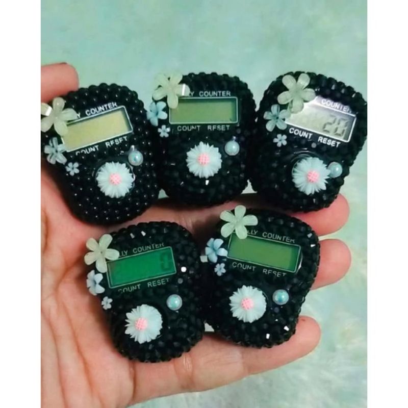 Jual tasbih digital Swarovski /tasbih digital hitam cantik/tasbih ...