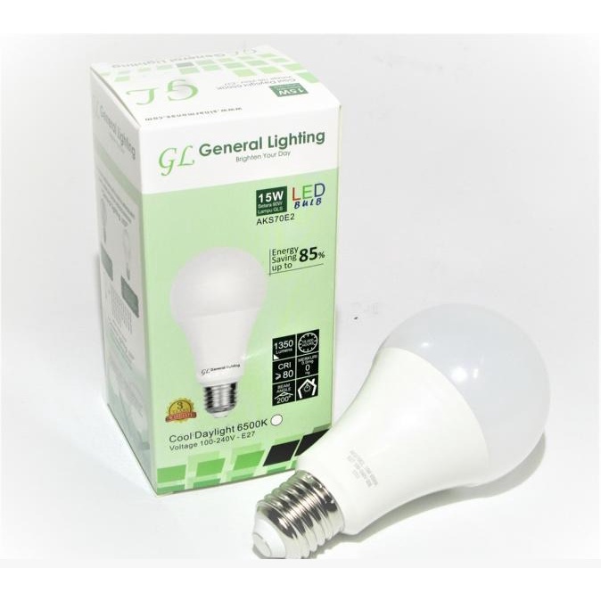 Jual LED BULB, GENERAL LIGHTING, 15W, WHITE | Shopee Indonesia