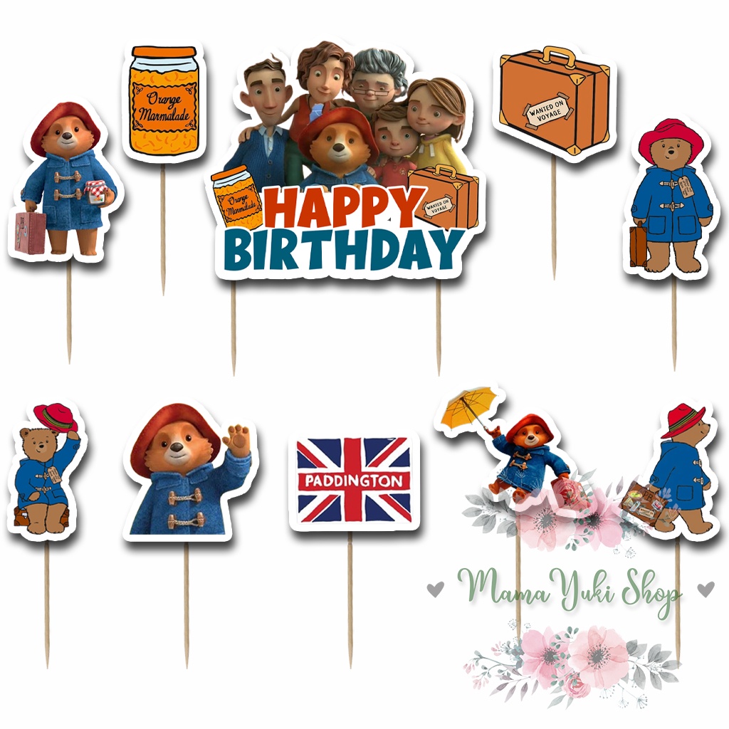 Jual Topper Cake Hiasan Kue Ulang Tahun Motif PADDINGTON BEAR BERUANG ...