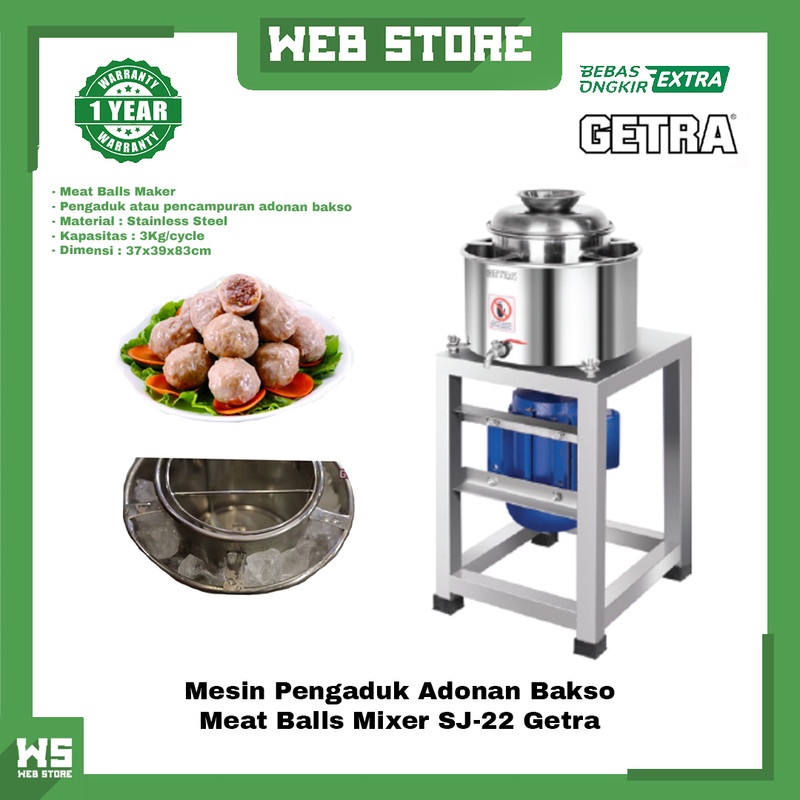 Jual Mesin Pengaduk Pencampur Adonan Bakso Meatball Maker SJ-22 Getra ...