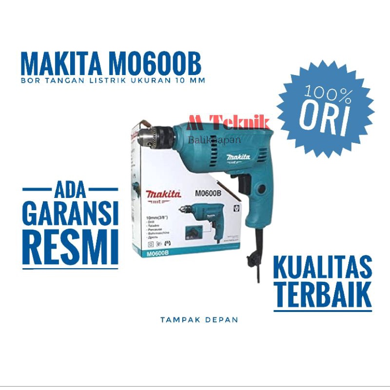 Jual Mesin bor tangan listrik Makita M0600B besi 10 mm drill kayu 25 mm M 0600 B | Shopee Indonesia