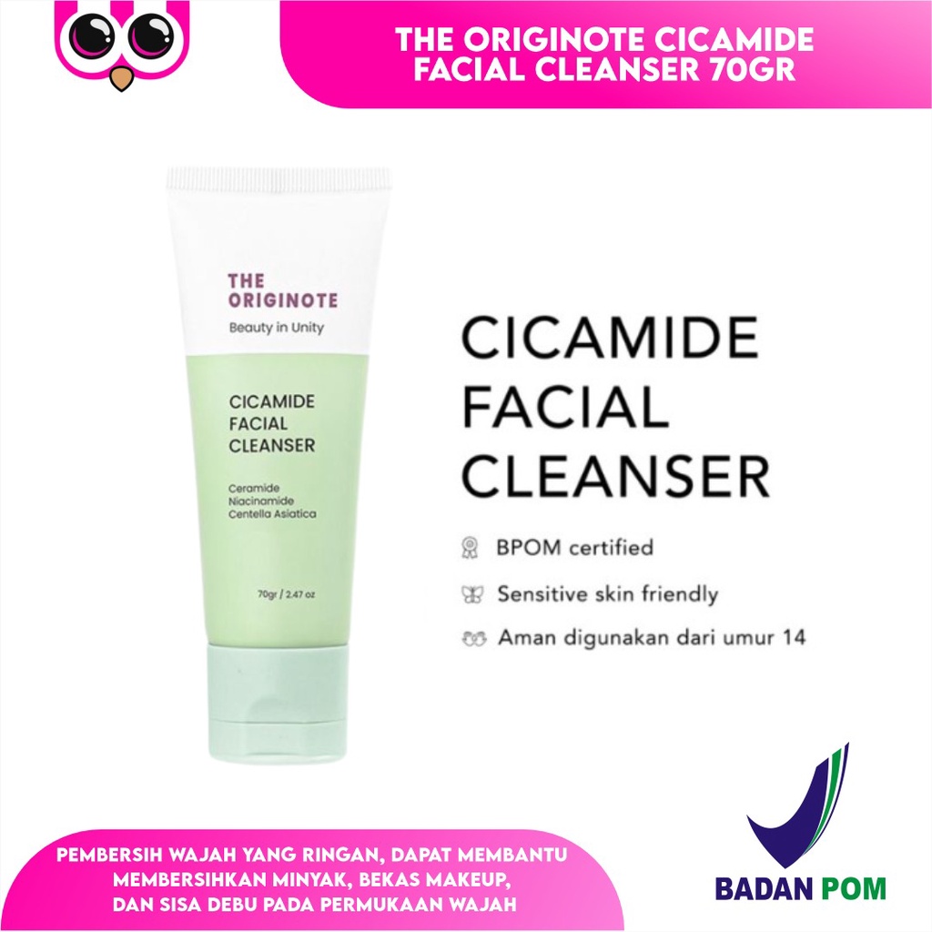 Jual 70 GR THE ORIGINOTE CICAMIDE FACIAL CLEANSER FACE WASH SABUN CUCI ...