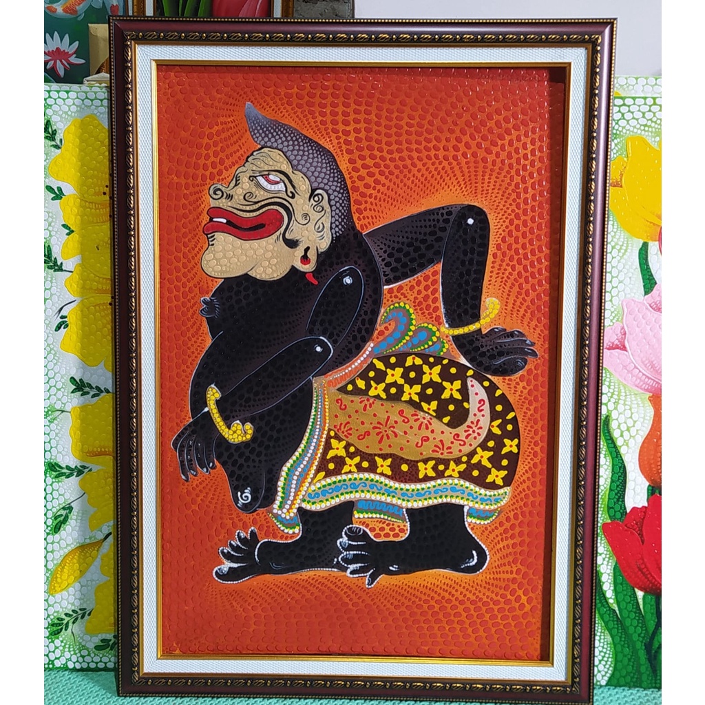 Jual lukisan semar tehnik dot painting | Shopee Indonesia