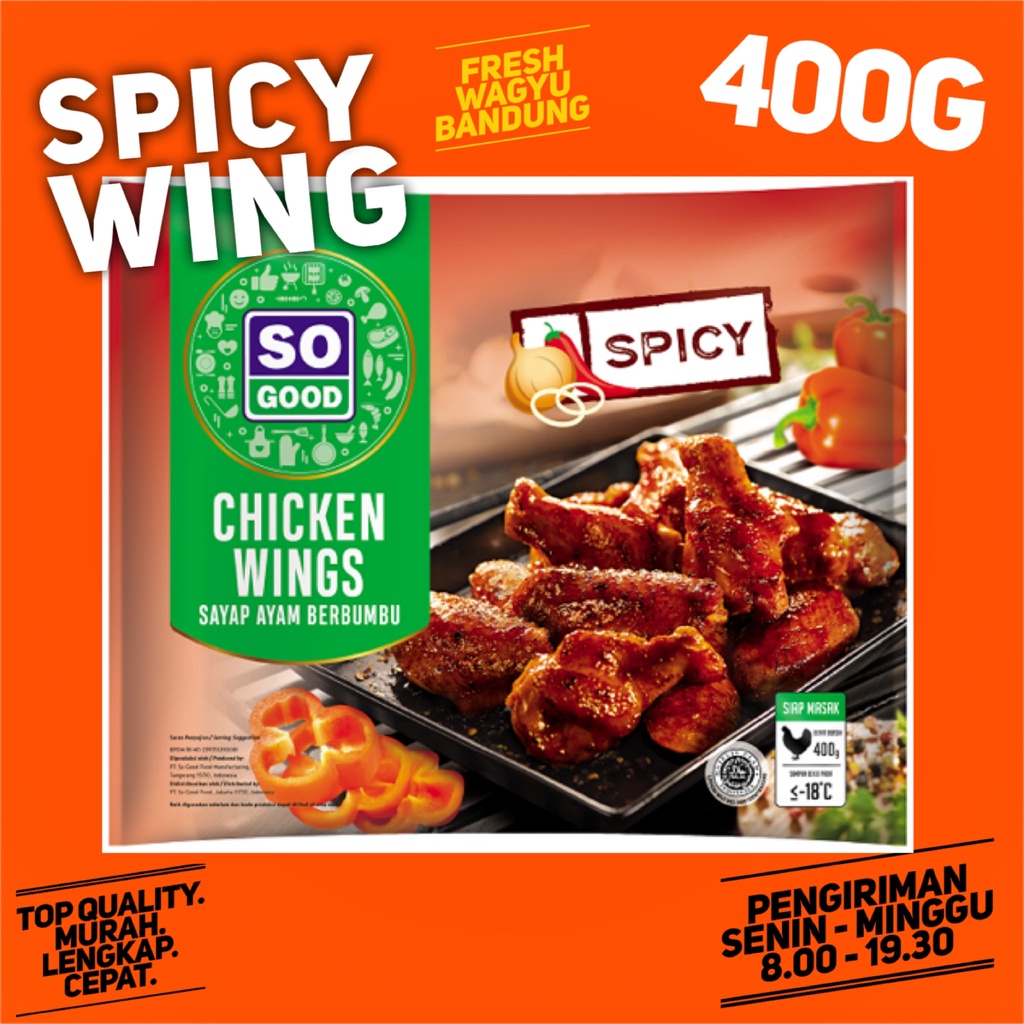 Jual SO GOOD SPICY WING SAYAP AYAM PEDAS BUMBU Chicken Wing SOGOOD 400g ...