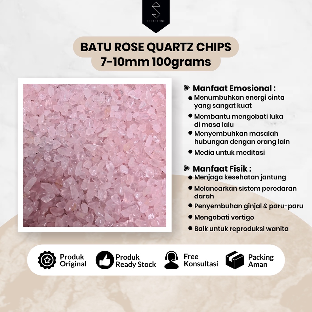 Jual Batu Rose Quartz Chips 7-10 mm 100 grams | Shopee Indonesia