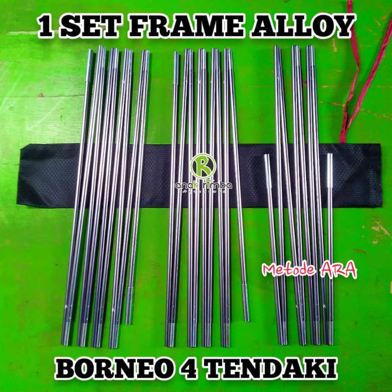 Jual FRAME ALLOY BORNEO 4 TENDAKI TENDA DOME FULL SET LENGKAP METODE ...