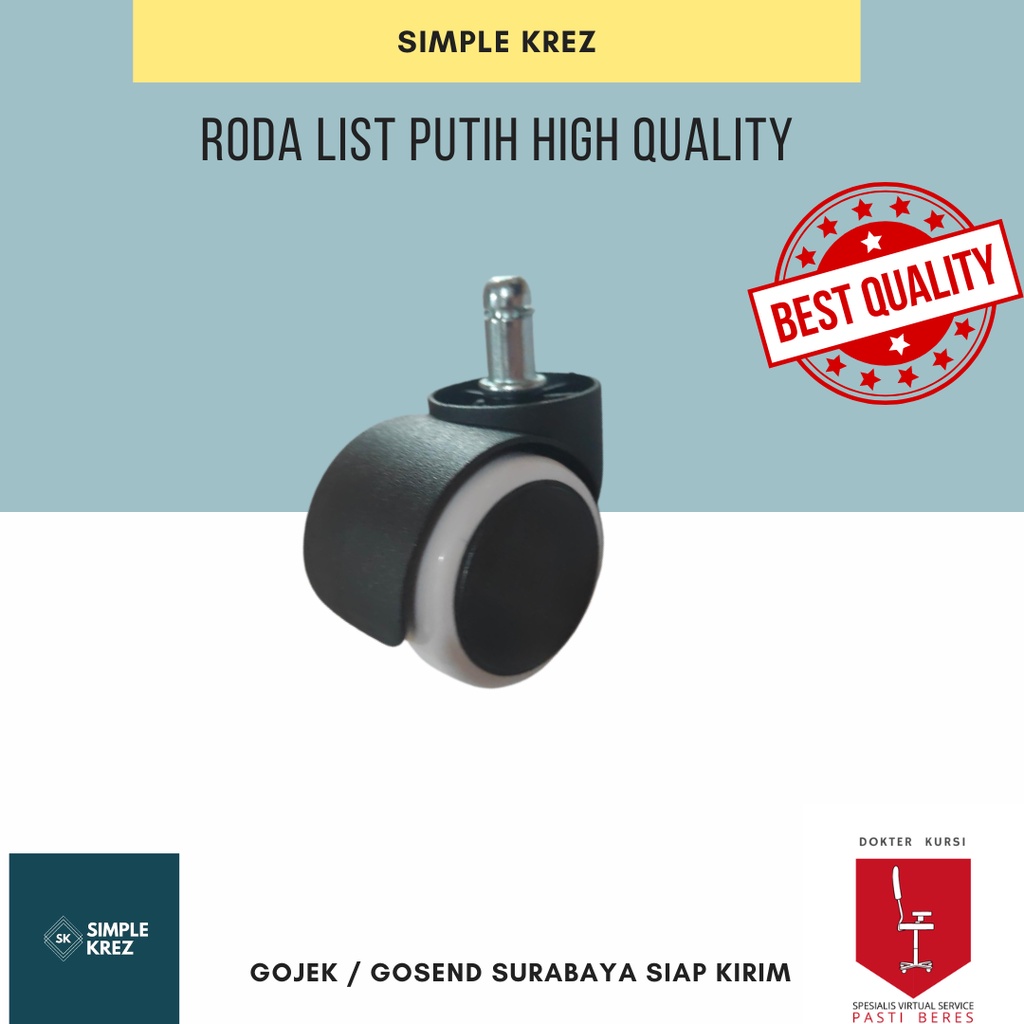 Jual CASTOR RODA KURSI LIST KARET PUTIH BARU | Shopee Indonesia