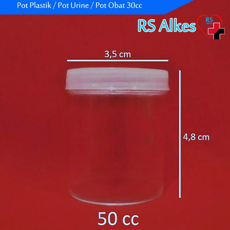 Jual Pot Urine 50cc Pot Urin 50ml Pot Plastik 50cc Pot Lab Pot Obat Pot ...