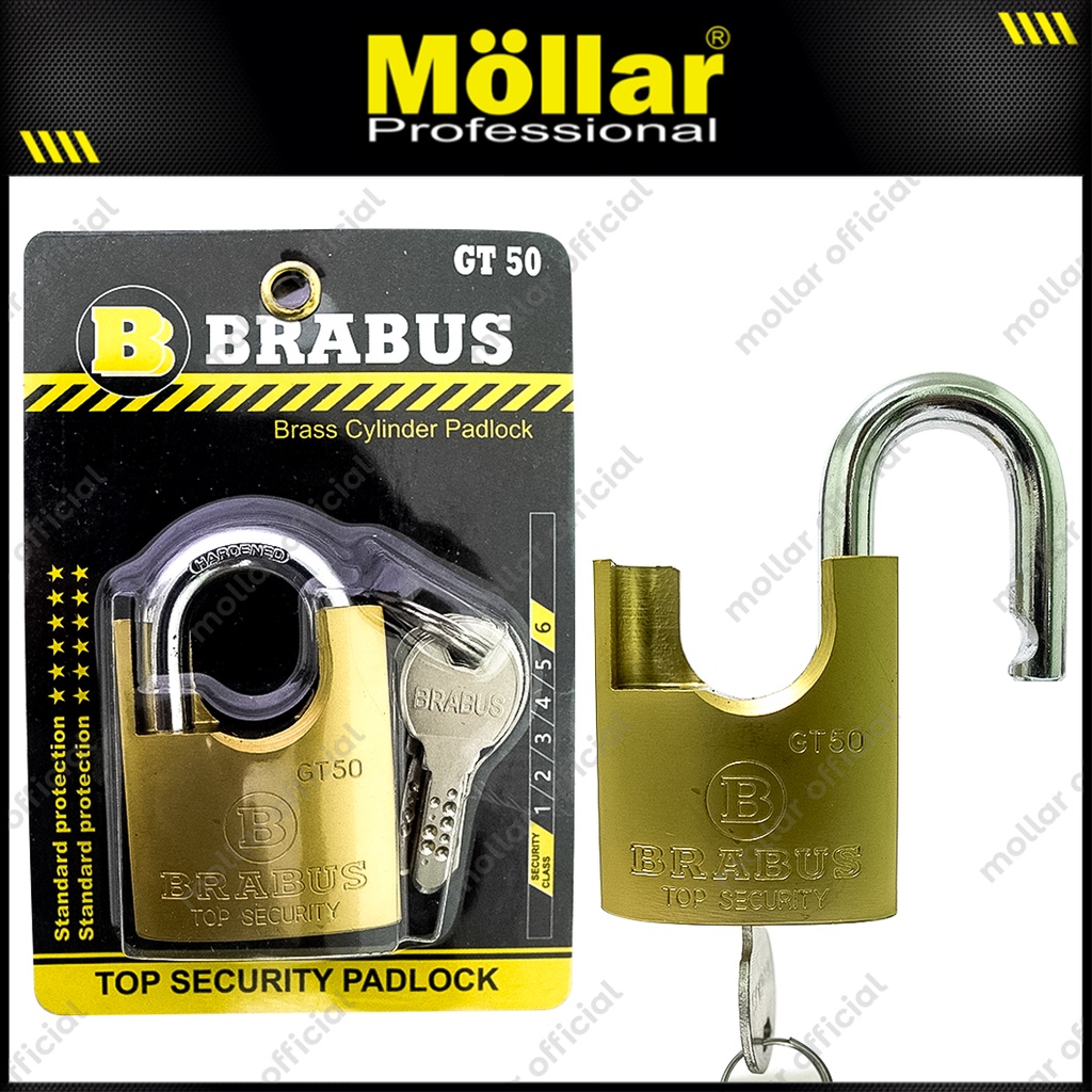 Jual BRABUS GT50 Jaket Gembok Kuningan 50 mm Computer Key Brass Padlock ...