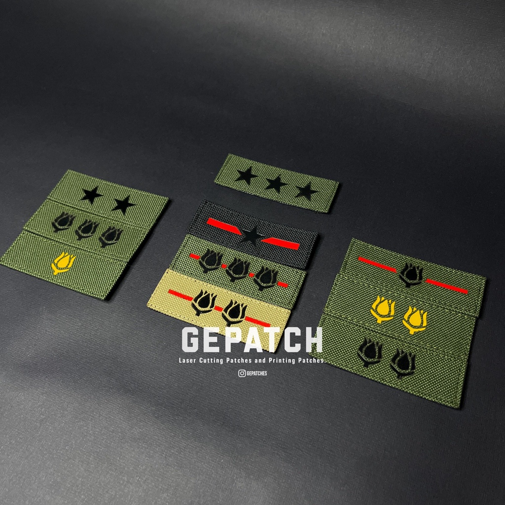Jual Patch PANGKAT TOPI Laser Cutting (Bintang (I-IV), Kolonel, Letkol ...