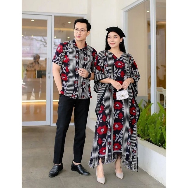 Jual set couple baju tenun modern - couple baju tenun pesta - baju ...