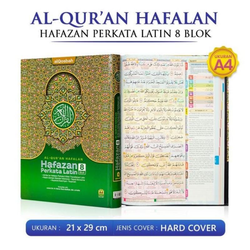 Jual Al-quran Besar A4 Terjemah Perkata LATIN / Alquran Hafalan Tajwid Warna Alqosbah | Shopee ...