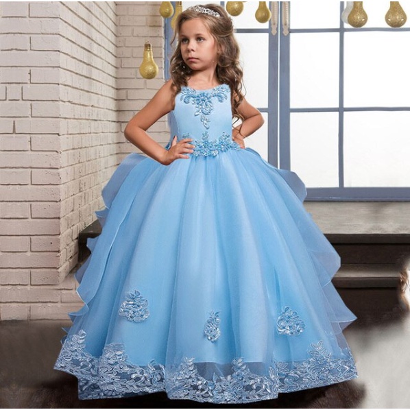 Jual gaun anak Girls Princess Dress Long Formal First Communion ...