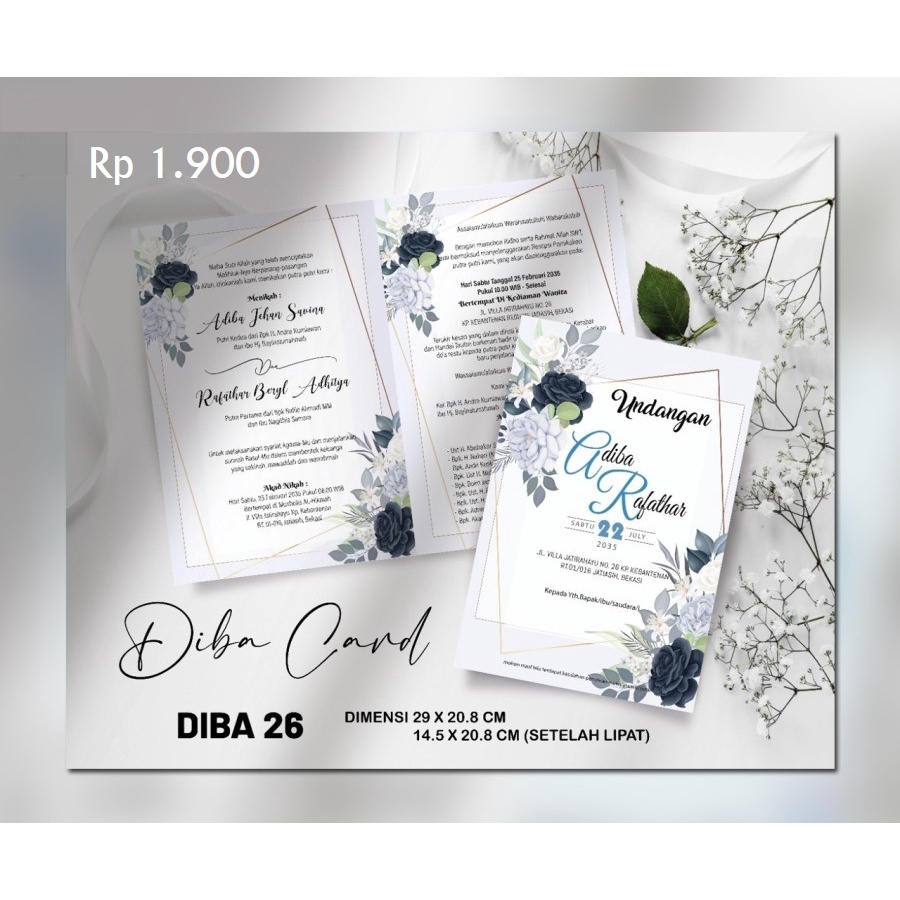 Jual Undangan Pernikahan Wedding Invitation Diba-026 | Shopee Indonesia