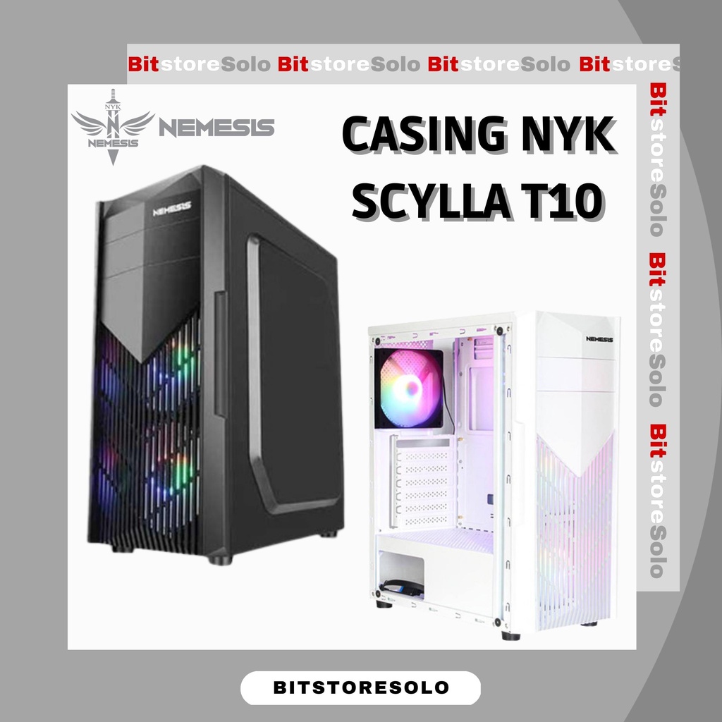 Jual Casing PC Komputer Gaming NYK Nemesis T10 Scylla Black White ...