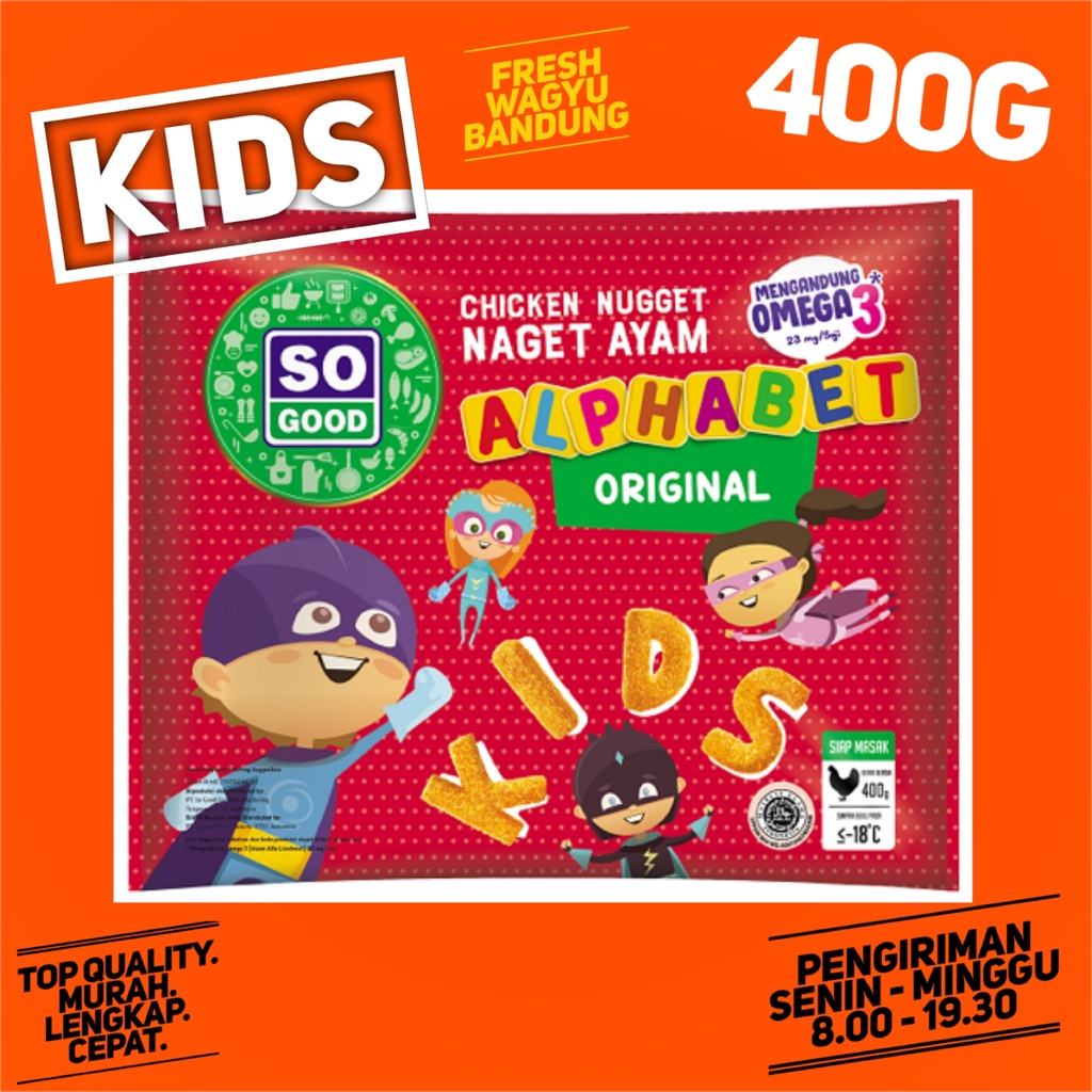 Jual SO GOOD ALPHABET NUGGET ORIGINAL CHICKEN NAGET AYAM SOGOOD 400g | Shopee Indonesia