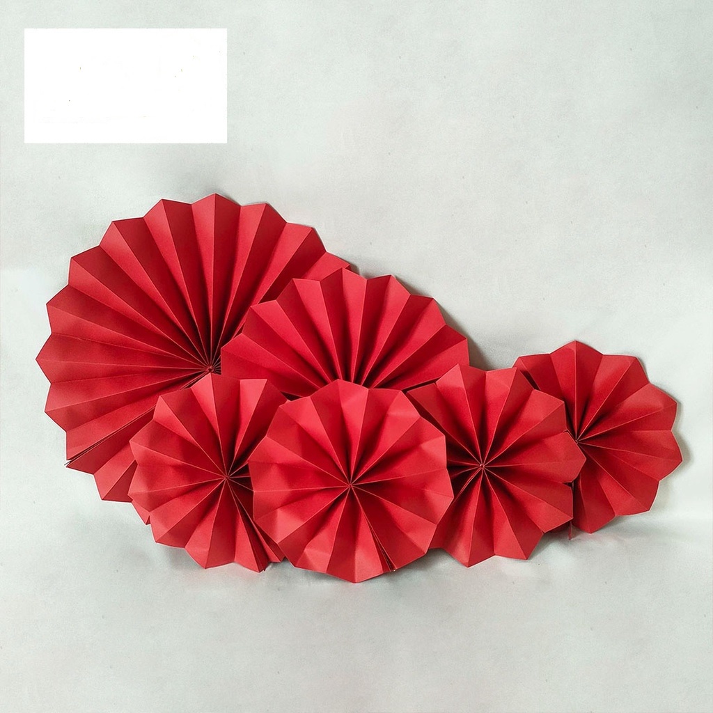 Jual TI10 Kipas Hiasan Dinding Parcel Buket Bunga Paper Fan Imlek CNY ...