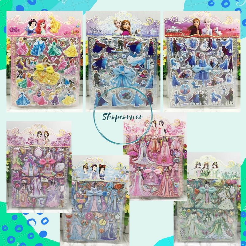 Jual Stiker Timbul Princess Ganti Baju / Princess Dress Up Sticker ...
