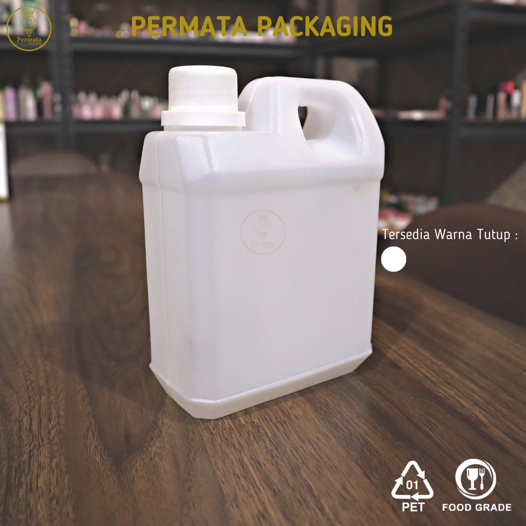Jual Jerigen 1 Liter Pendek / Jerigen 1000ml Pendek ( TUTUP SEGEL ...